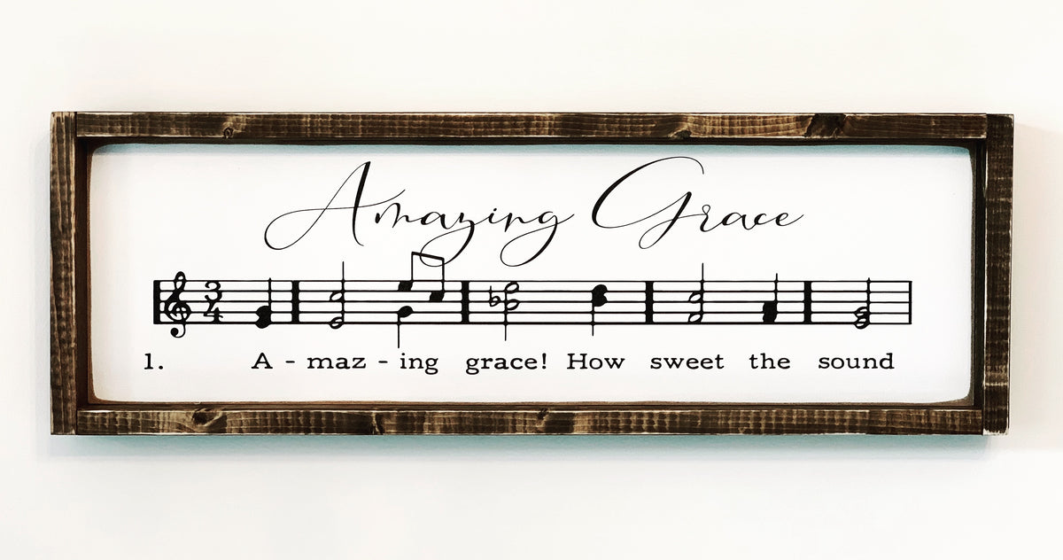 Amazing Grace Musical Notes Wood Sign – Little Wood Bird Design Co.
